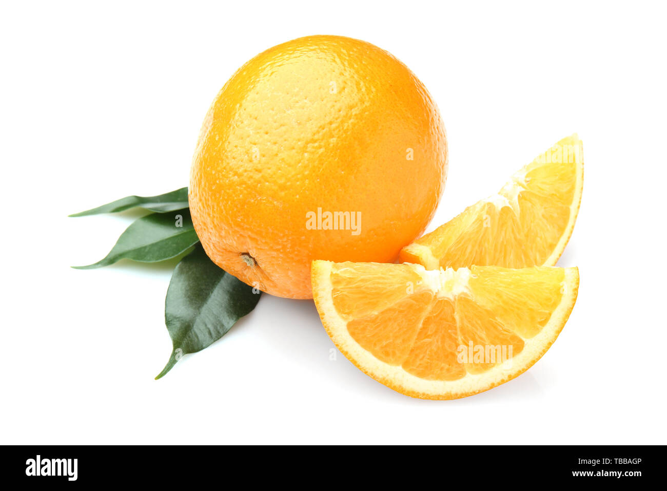 Fresh ripe orange on white background Stock Photo - Alamy