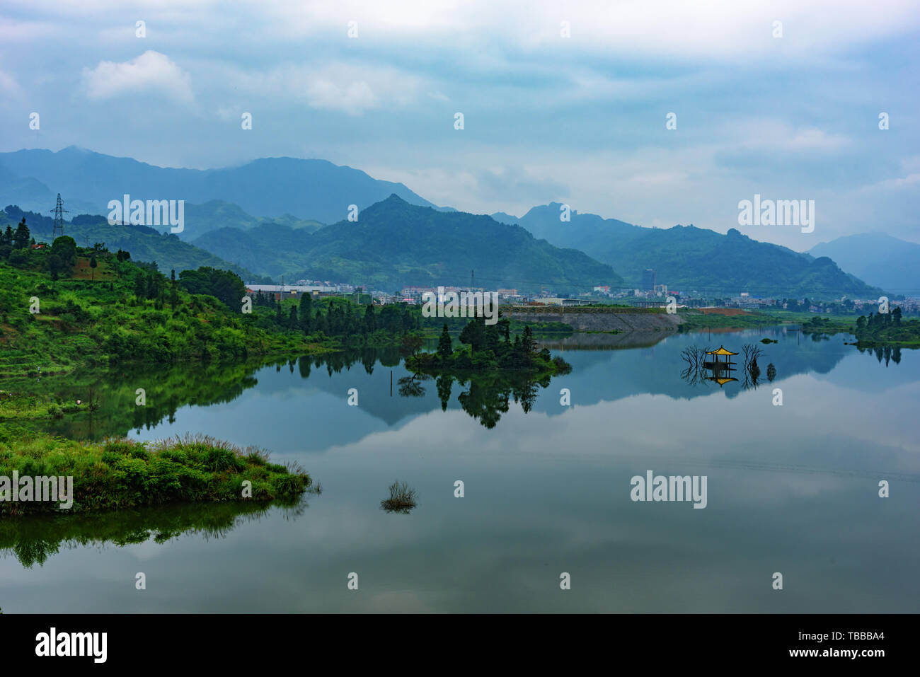 Reservoir wetland scenery Stock Photo - Alamy