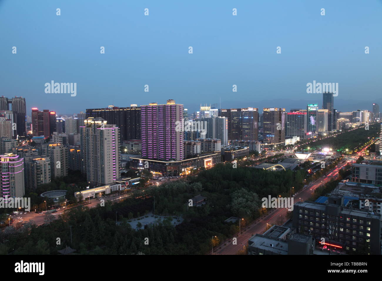 Night view of Xi'an city Stock Photo - Alamy