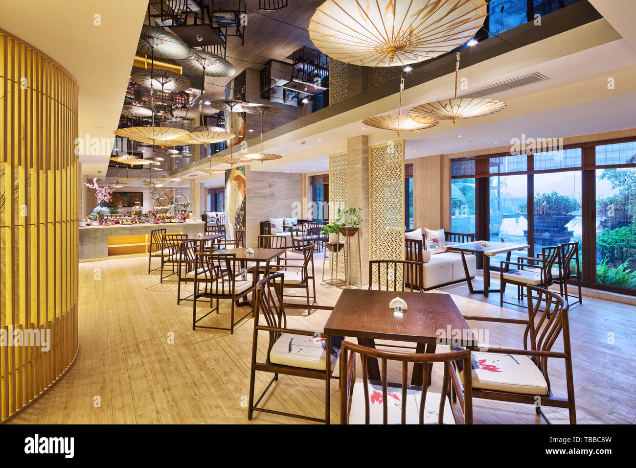 Interior of modern cafeteria of hotels Stock Photo - Alamy