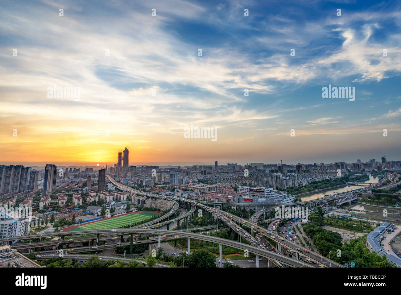 Sunset city scenery in Nanjing Stock Photo - Alamy