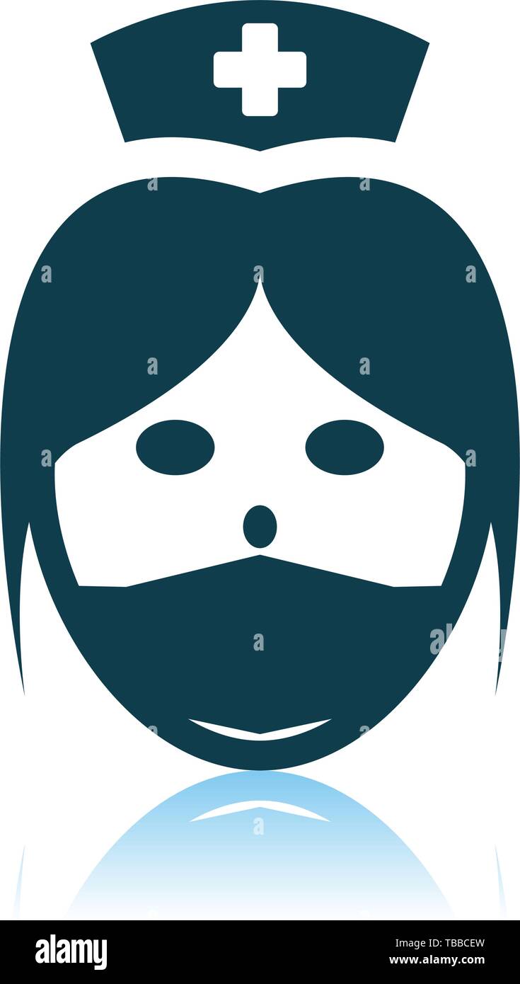 Nurse Head Icon. Shadow Reflection Design. Vector Illustration Stock ...