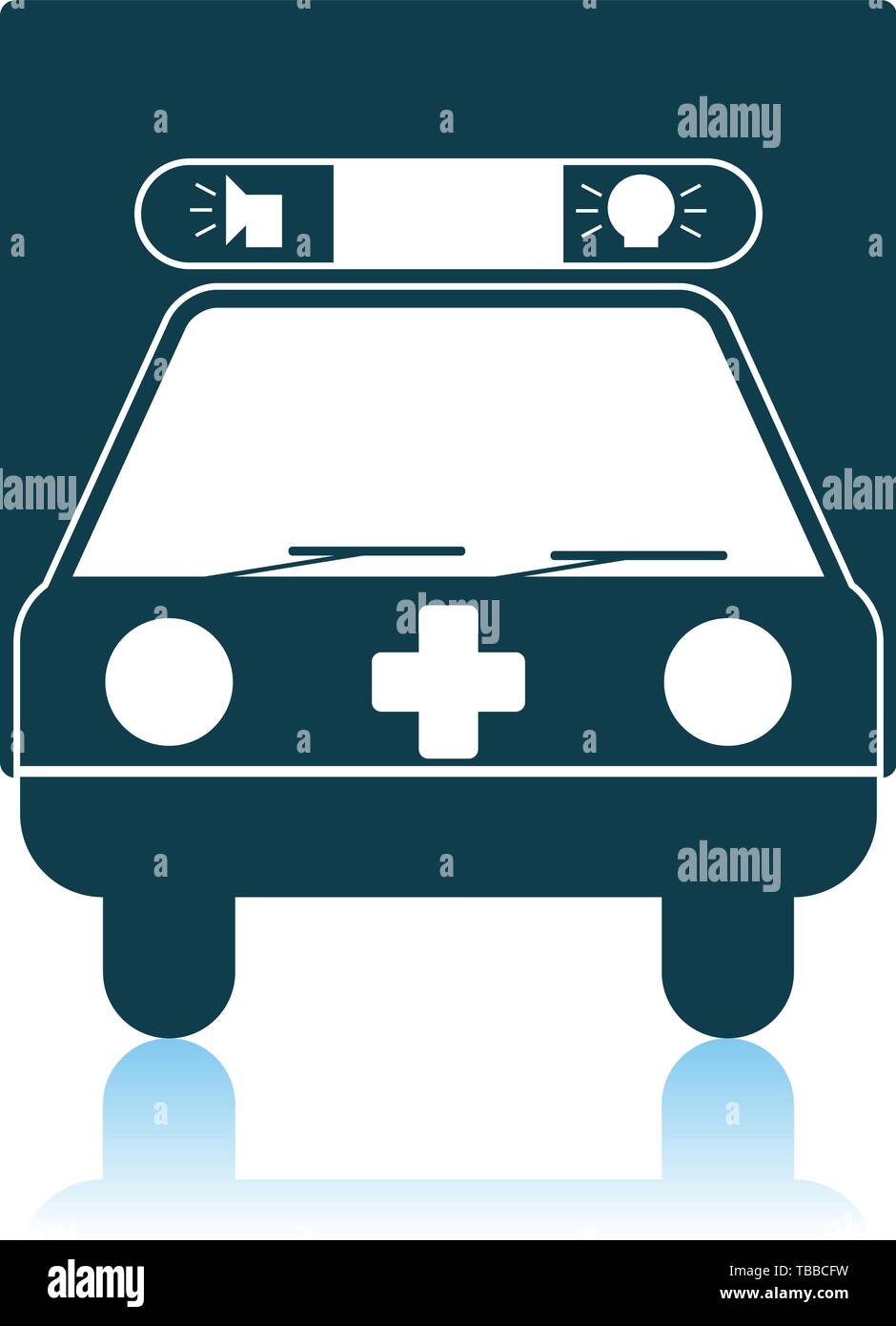 Ambulance Car Icon. Shadow Reflection Design. Vector Illustration Stock ...