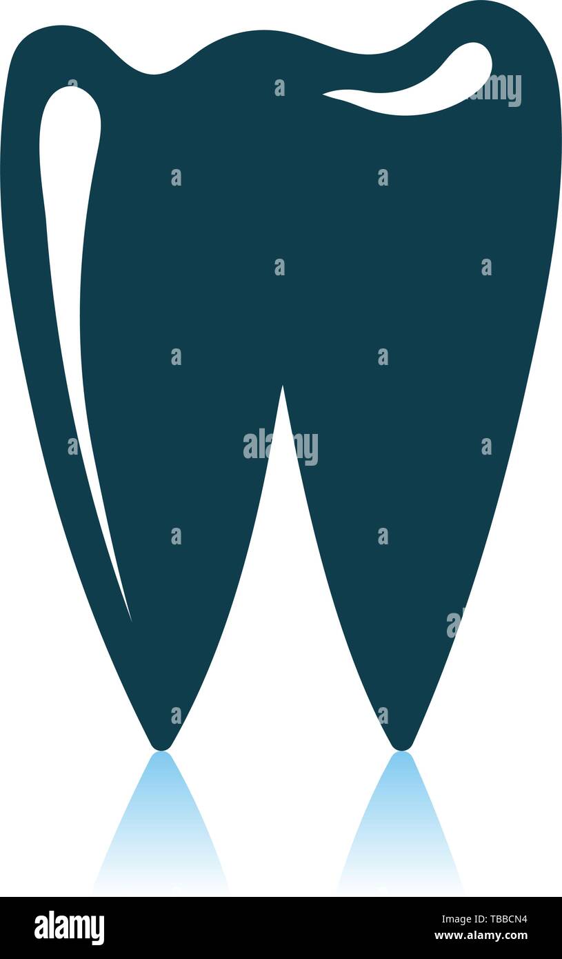 Tooth Icon. Shadow Reflection Design. Vector Illustration Stock Vector ...