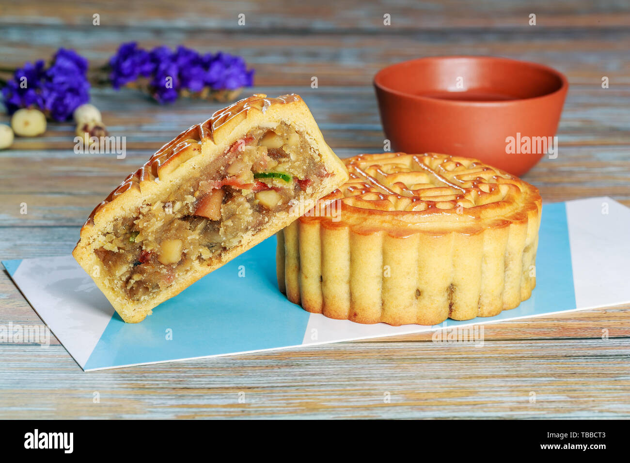 Moon cakes, high-definition close-up pictures Stock Photo - Alamy