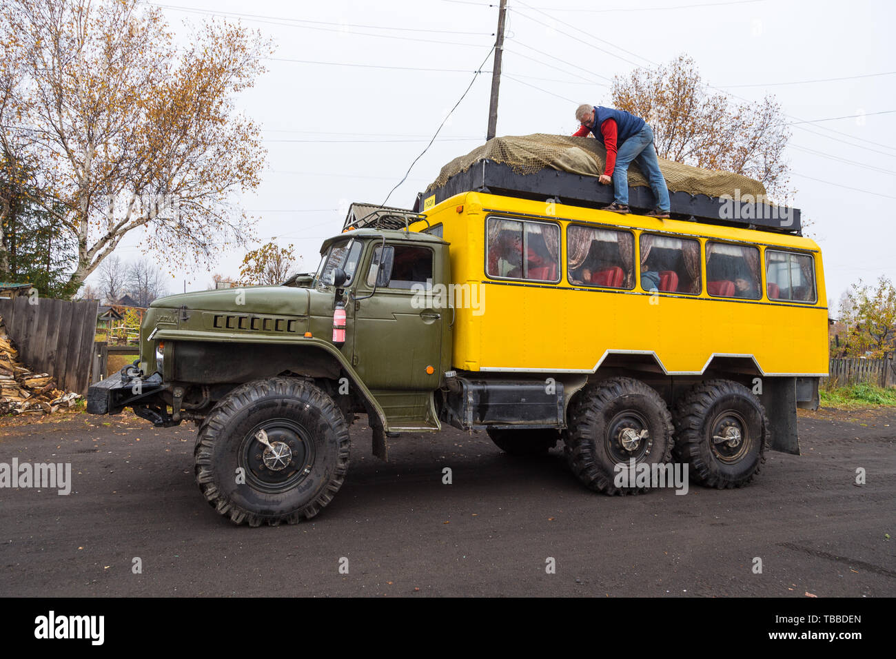 Kozyriewsk, Kamchatka Peninsula, Russia- 30 September 2014: Russian off ...