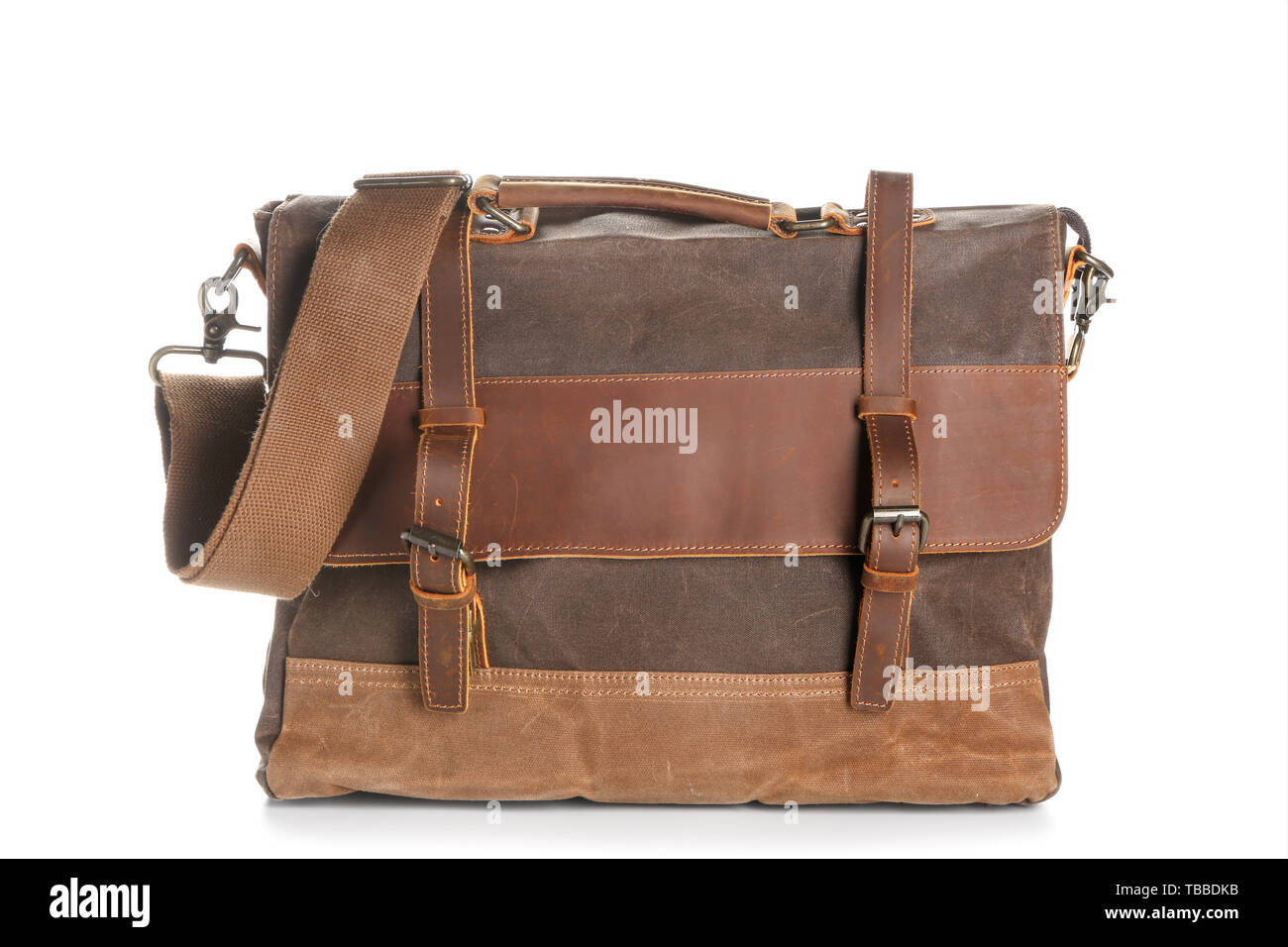 Male briefcase on white background Stock Photo - Alamy