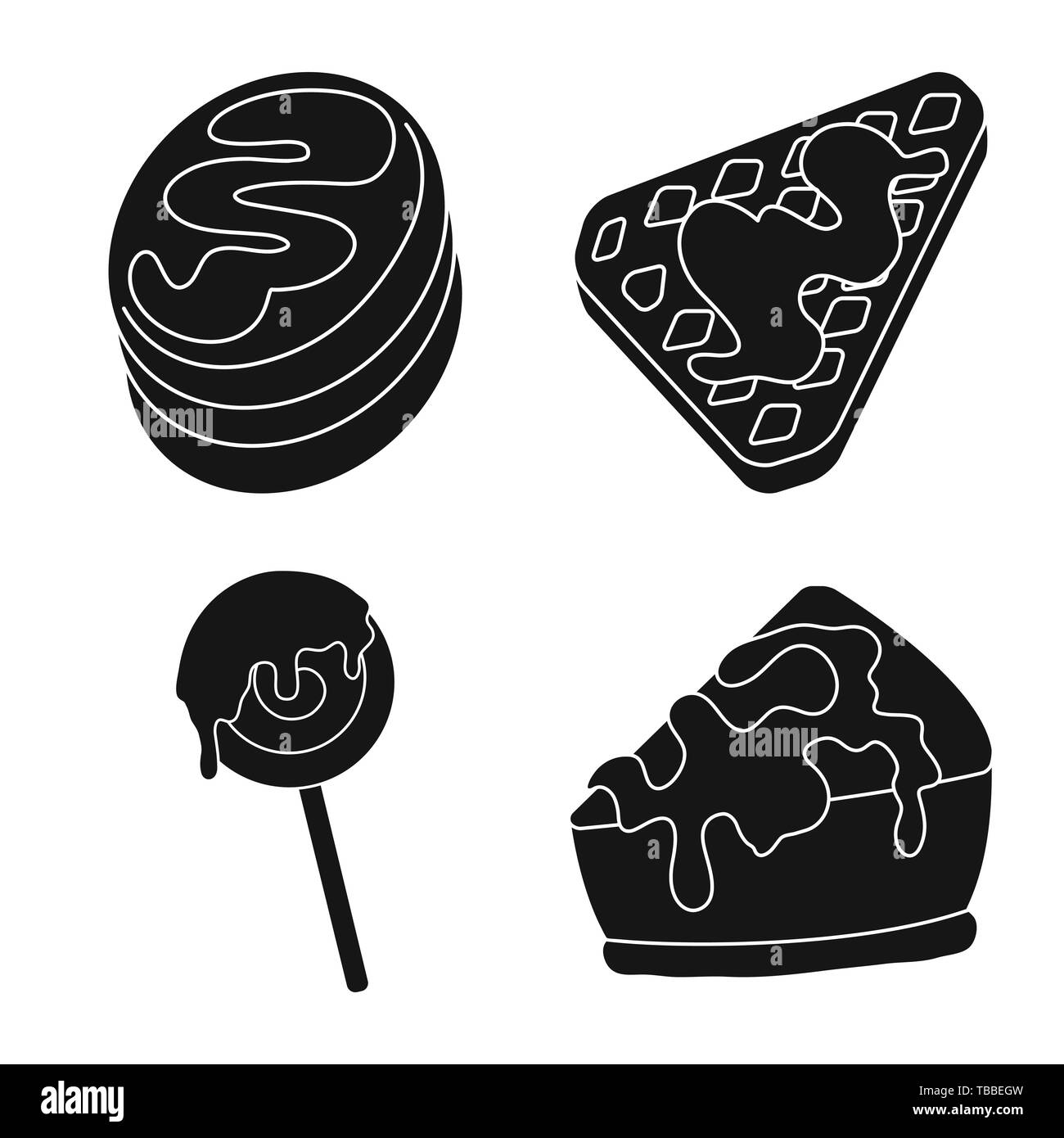 Vector illustration of sweetness and product icon. Collection of ...