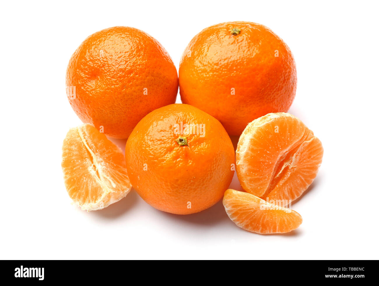 Tasty tangerines on white background Stock Photo - Alamy