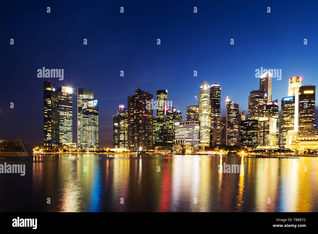 Modern city at night Stock Photo - Alamy