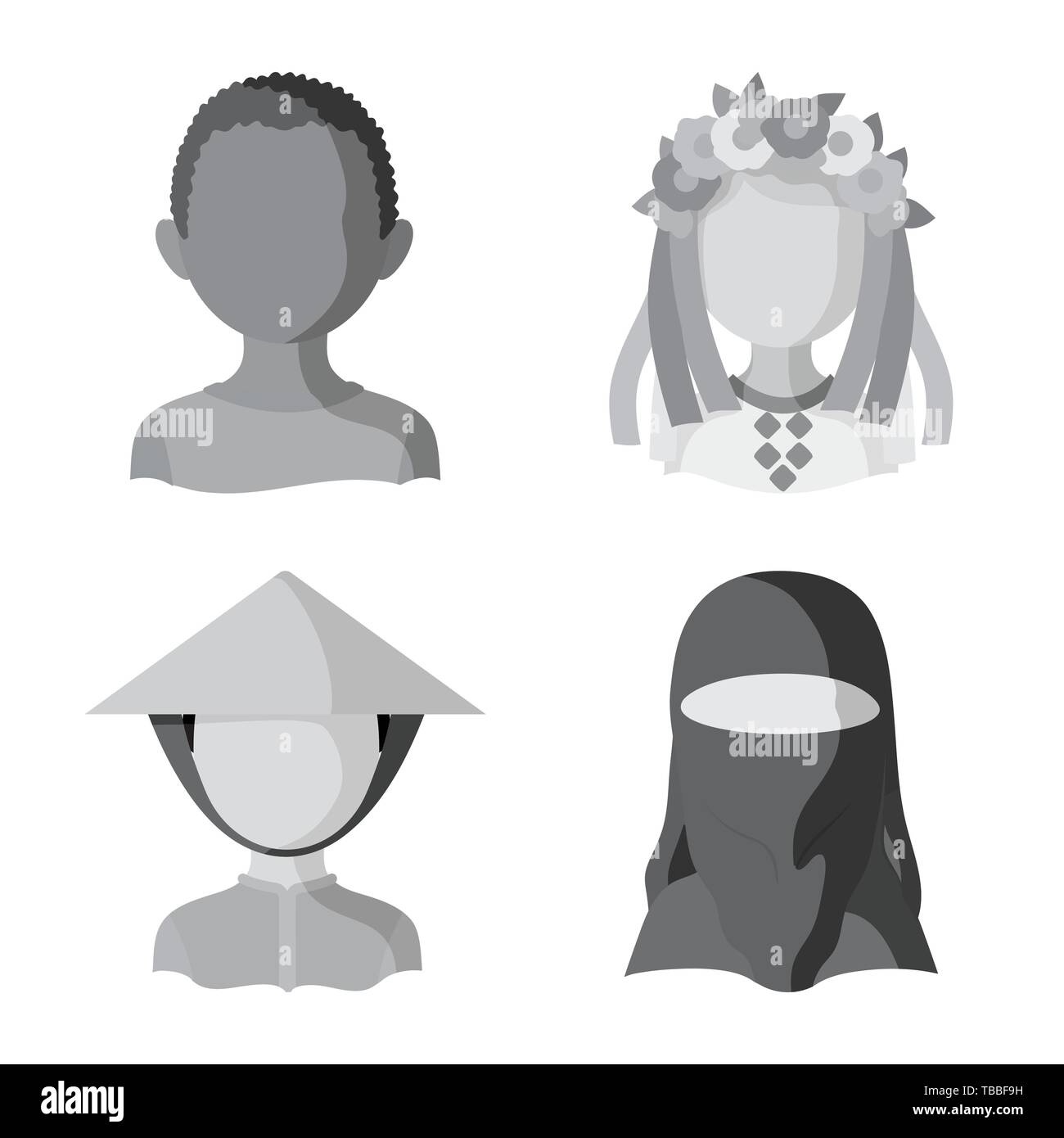 Vector design of person and culture sign. Set of person and race vector ...