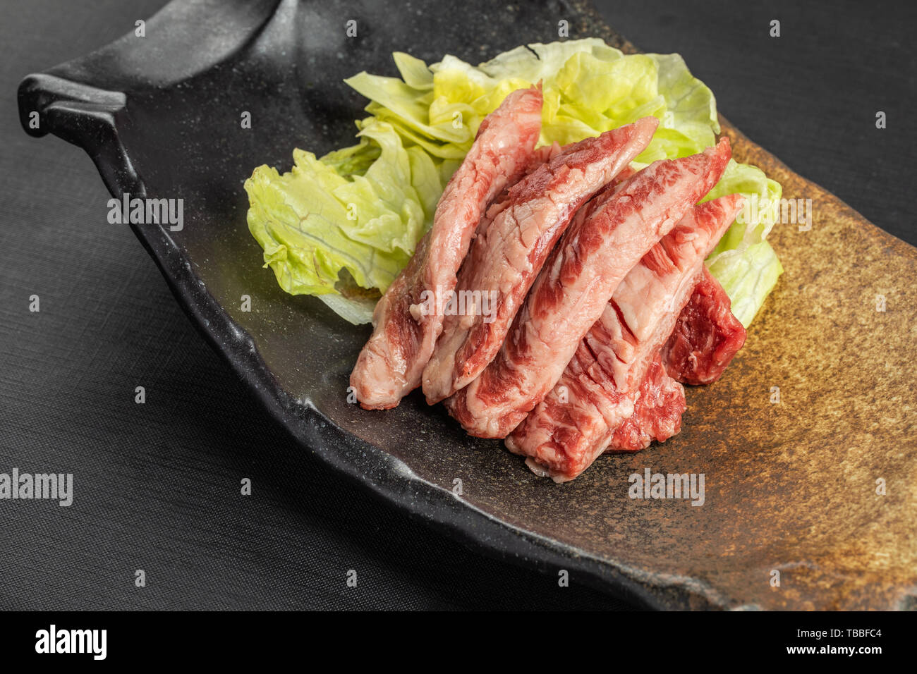 Japanese beef barbecue ingredients Stock Photo - Alamy
