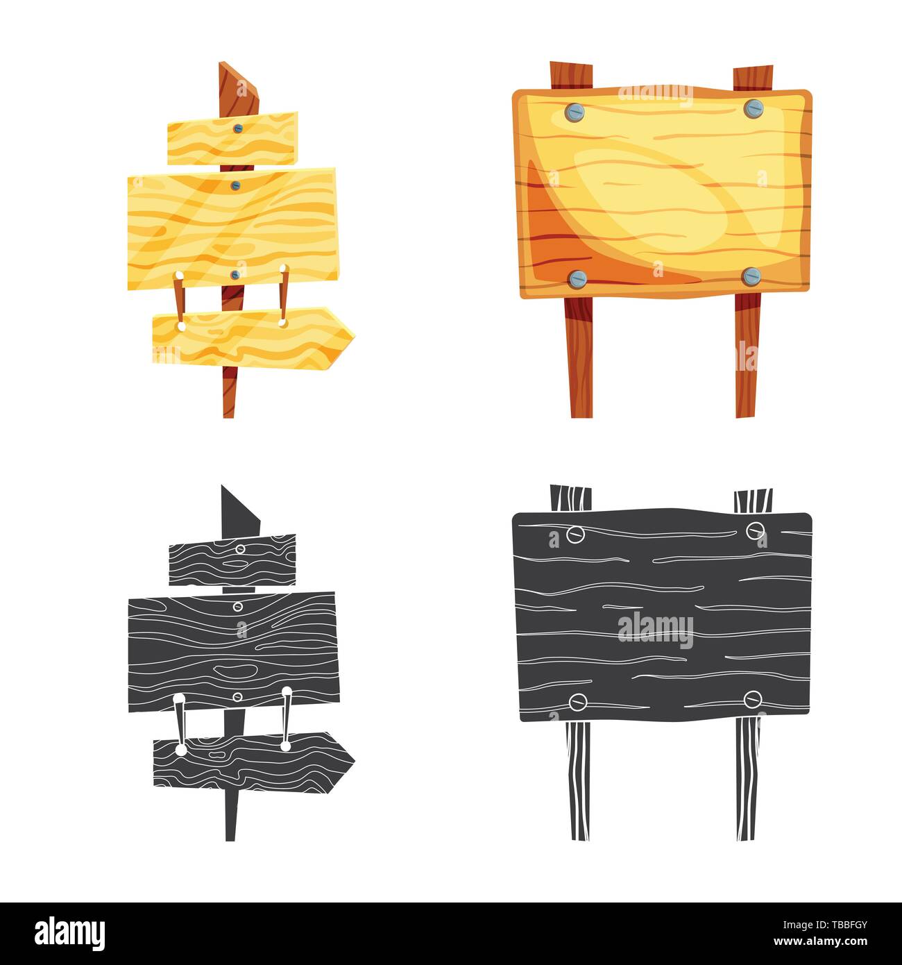 Vector illustration of raw and forest sign. Collection of raw and ...