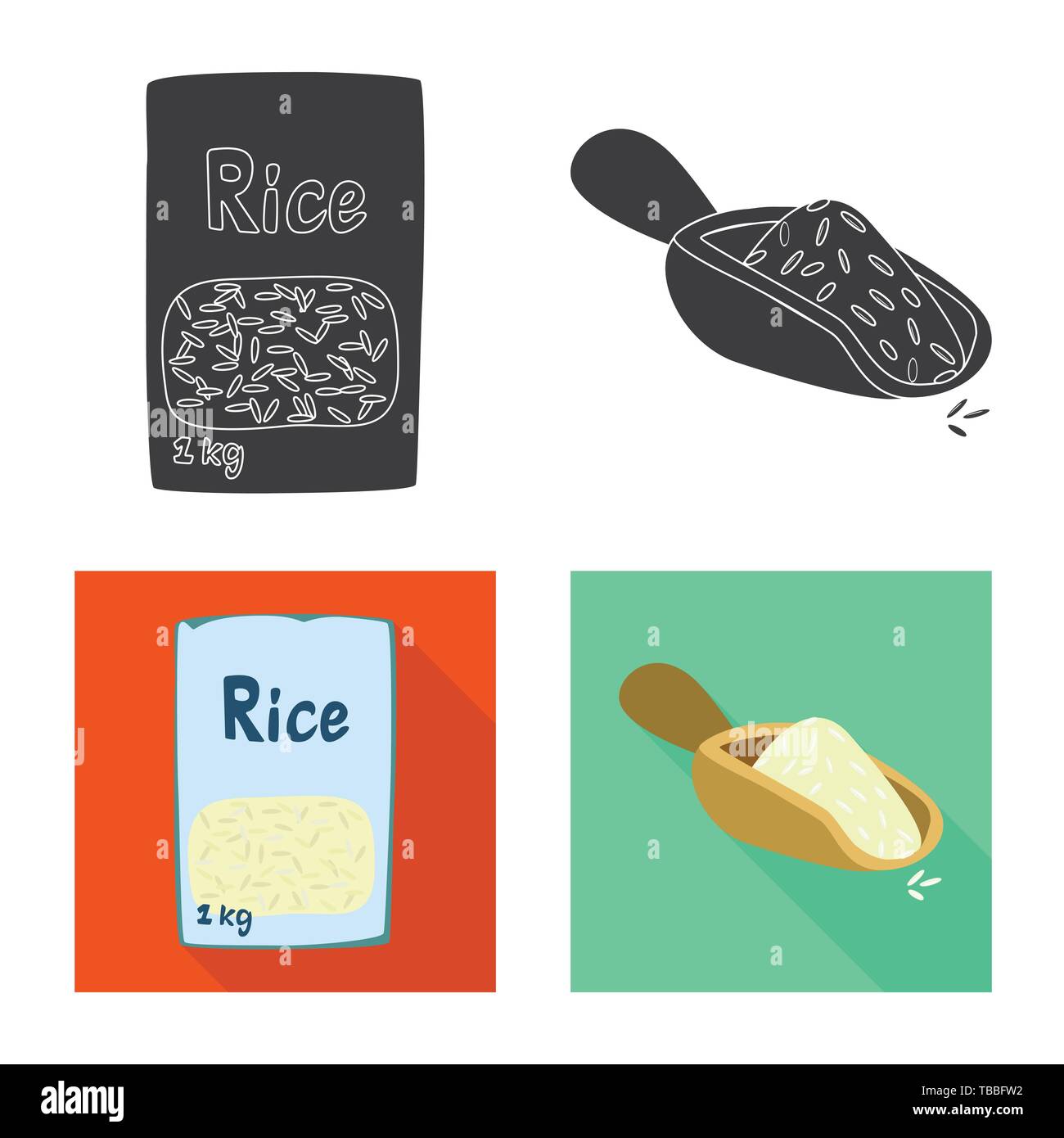 Vector illustration of crop and ecological symbol. Collection of crop ...