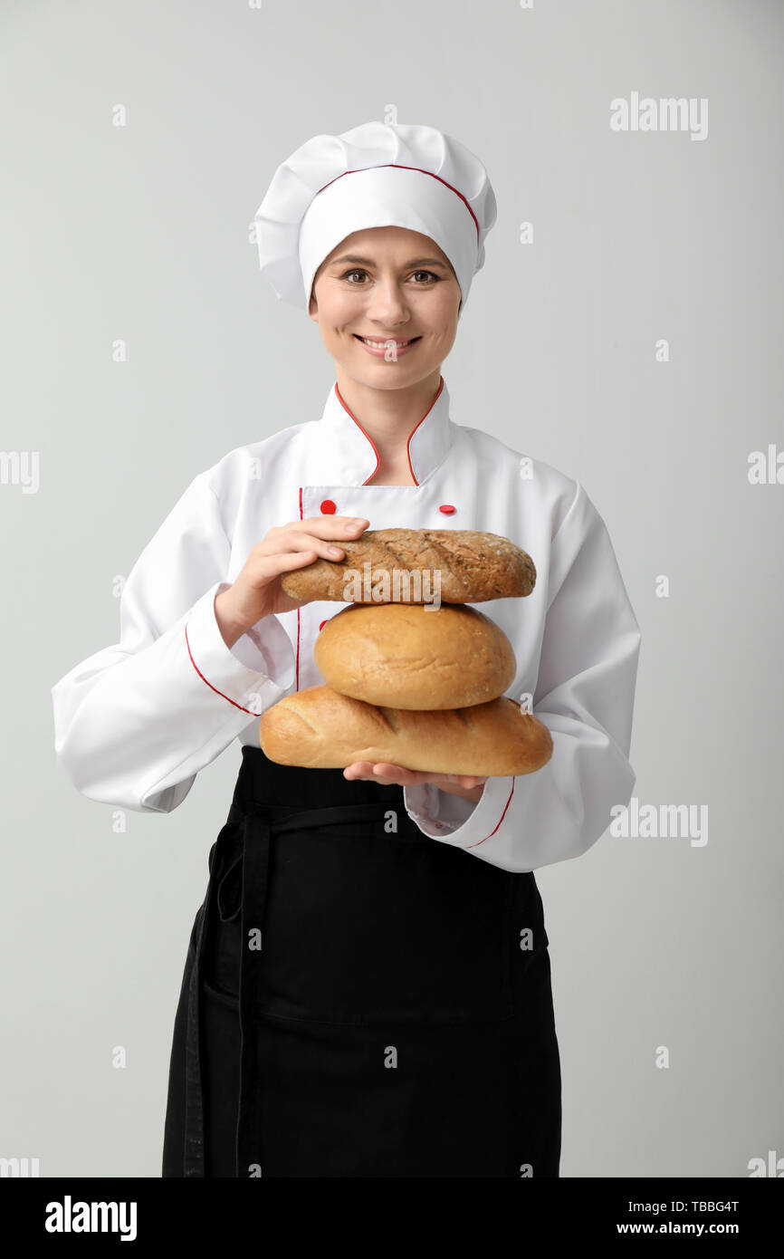 Beautiful bakery female employee hi-res stock photography and images ...