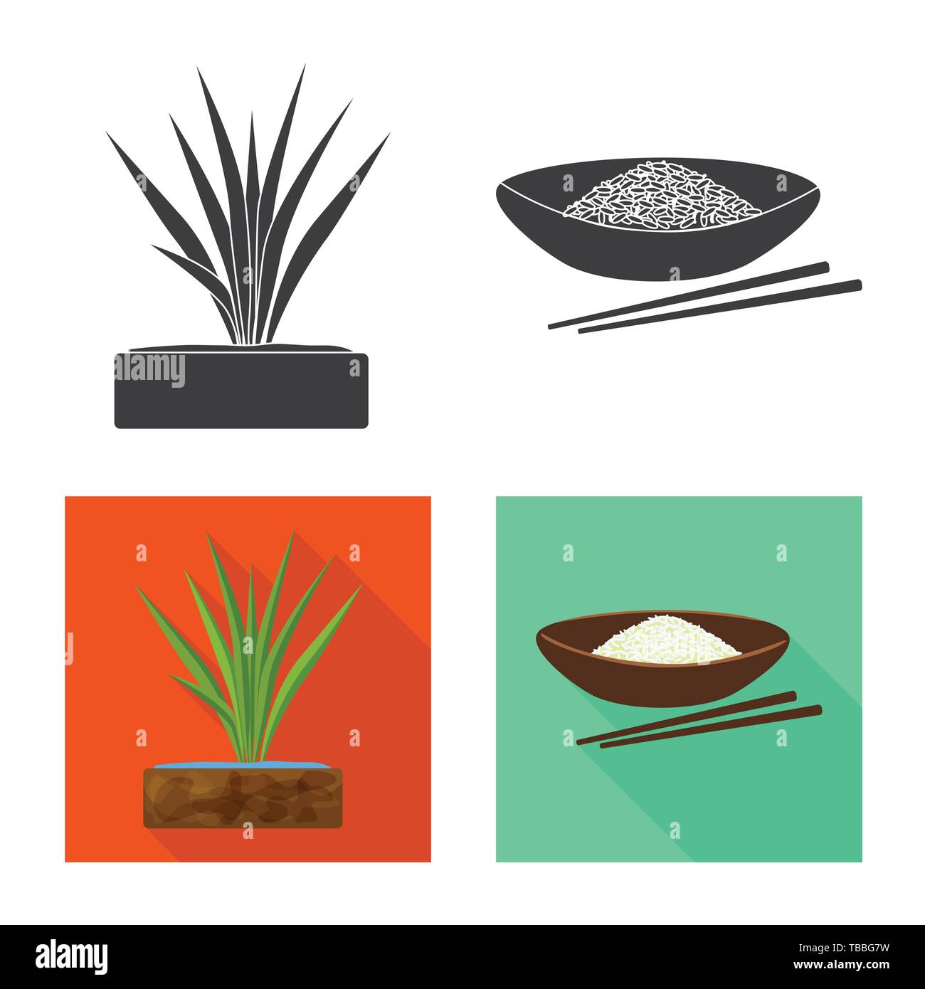 Vector illustration of crop and ecological sign. Set of crop and ...