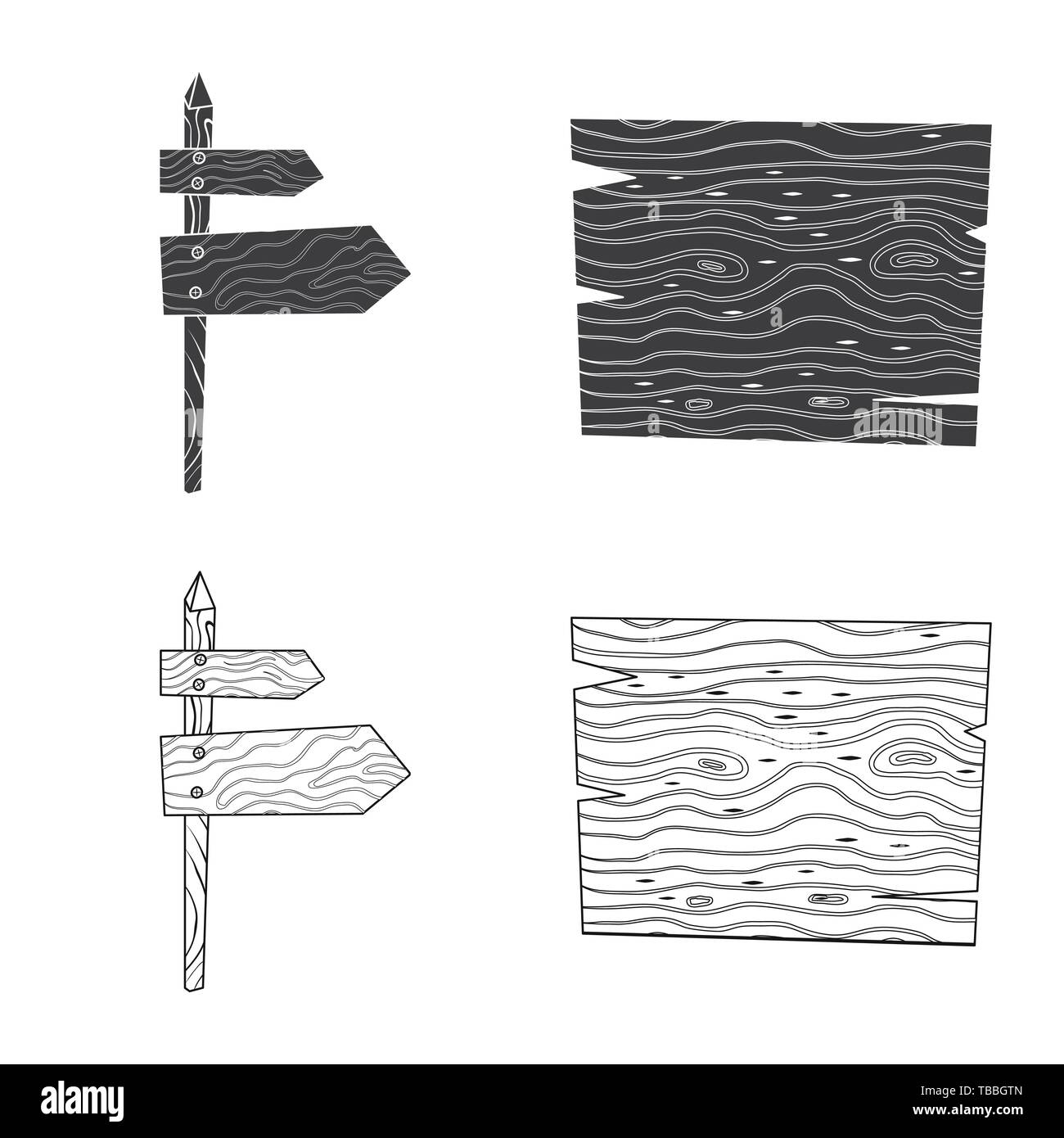 Vector illustration of raw and forest sign. Collection of raw and ...