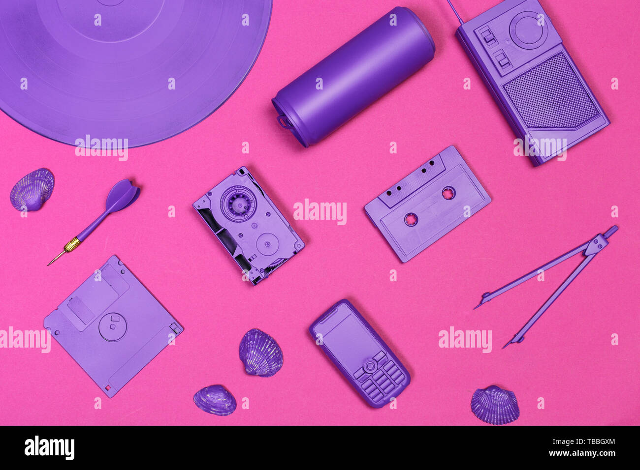 Music flat lay objects Stock Photo - Alamy