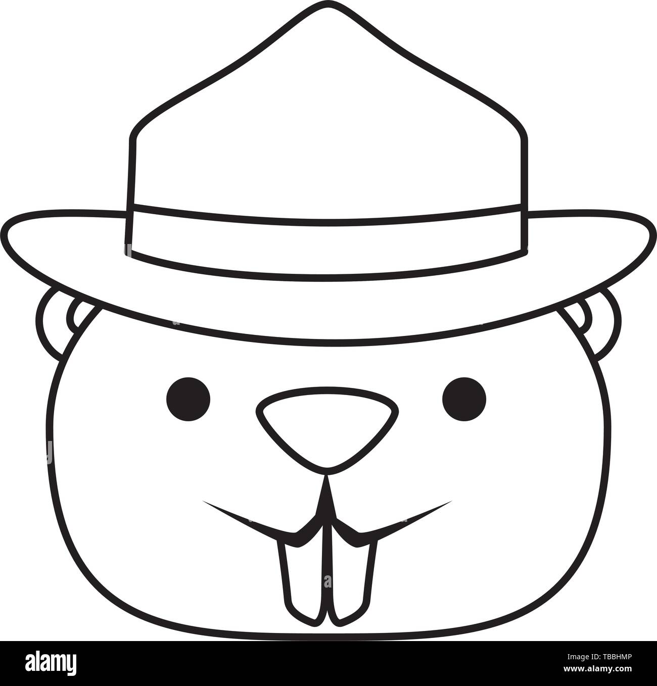 cute beaver with ranger hat mascot animal Stock Vector Image & Art - Alamy