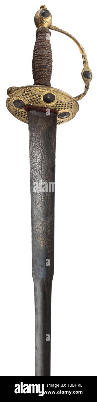 A French small-sword, circa 1790 Colichemarde blade of triangular ...