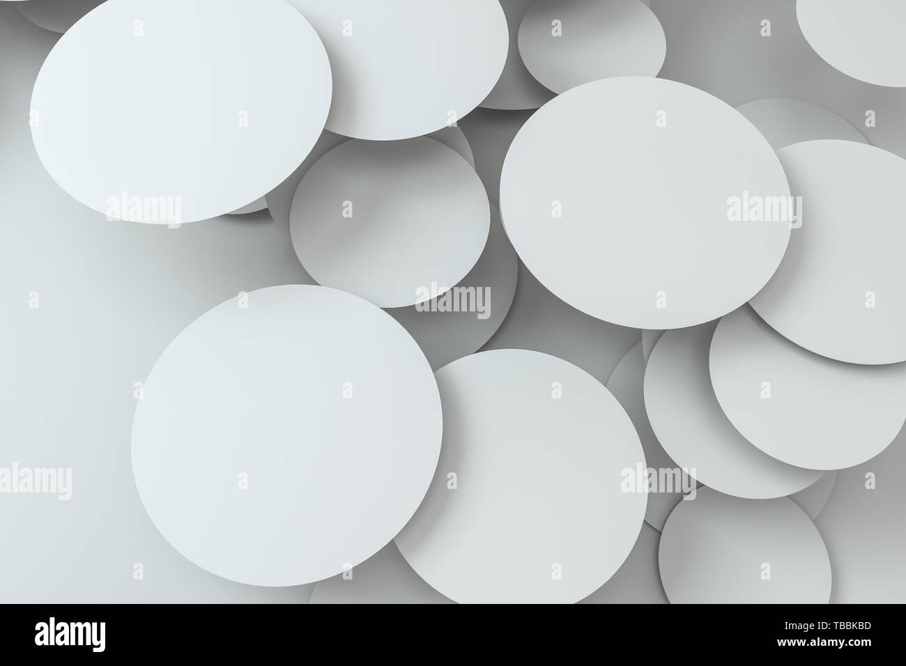 Three-dimensional rendering, blank round piece of paper surround ...