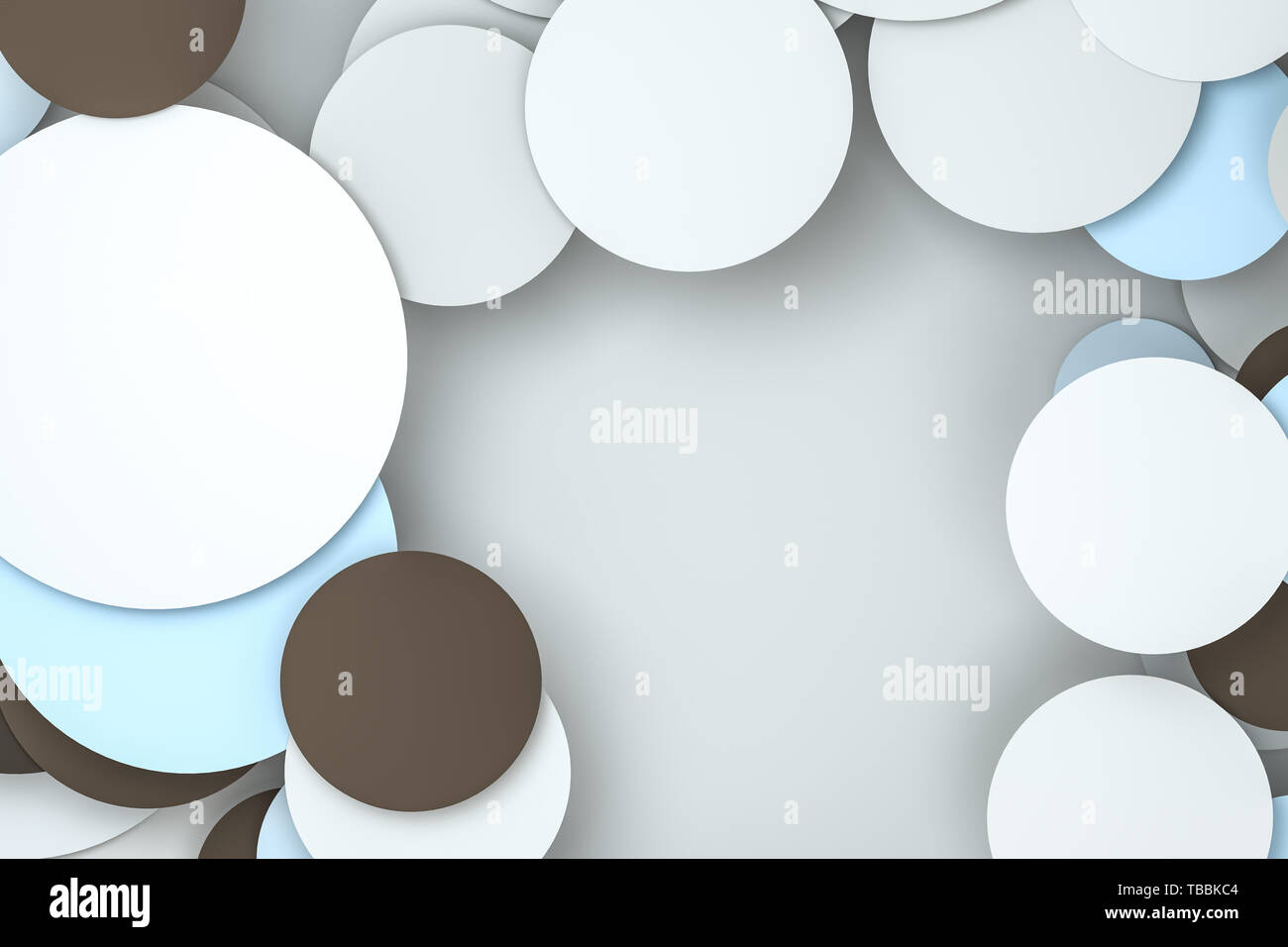 Three-dimensional rendering, blank round piece of paper surround ...