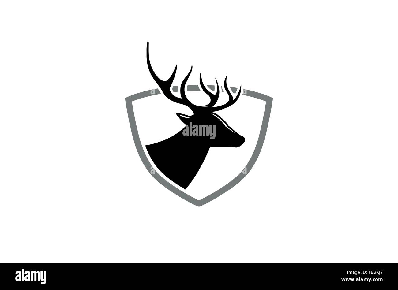 Creative Deer Black Shield Logo Design Symbol Vector Illustration Stock ...