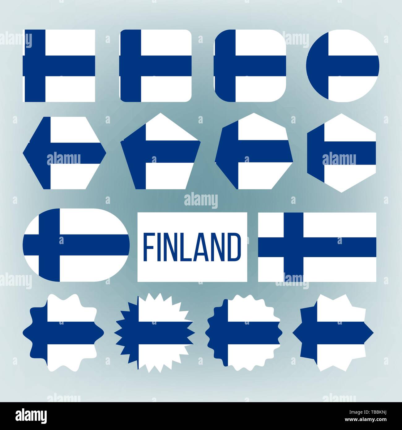 Finland Flag Collection Figure Icons Set Vector Stock Vector Image ...