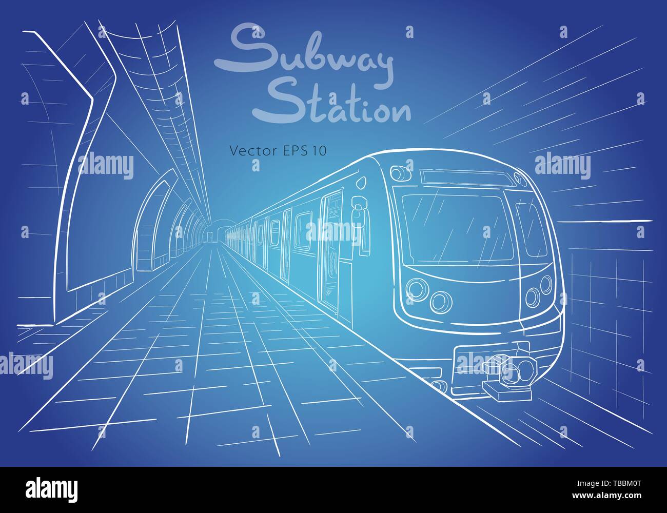 Hand drawn sketch of subway station illustration Stock Vector Image ...