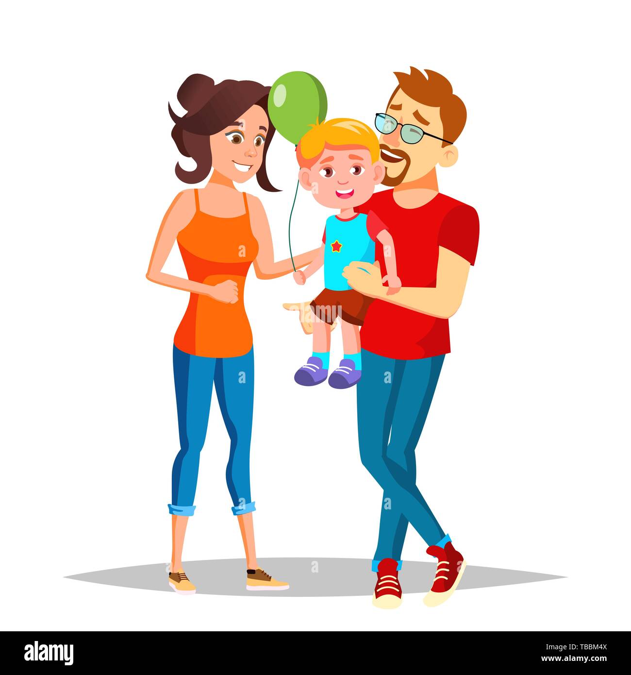 Character Parents Celebrating Childbirth Vector Stock Vector Image ...