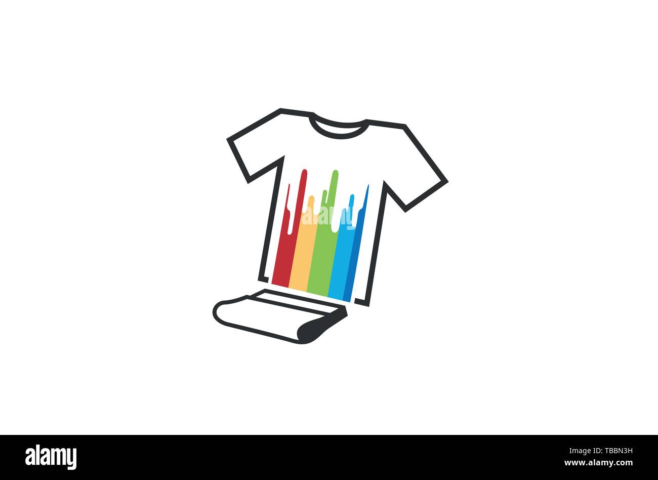 Creative T-shirt Silkscreen Logo Symbol Vector illustration Stock ...