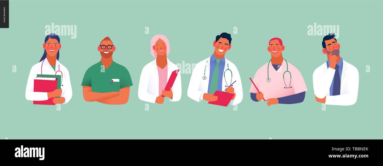 Nurses doctors portrait Stock Vector Images - Alamy