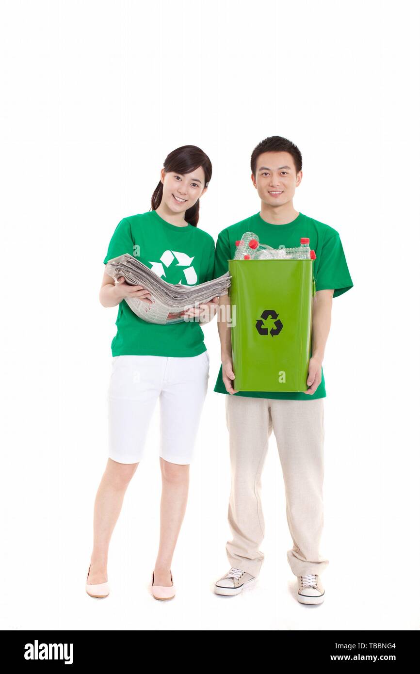 Asian family recycling trash hi-res stock photography and images - Alamy