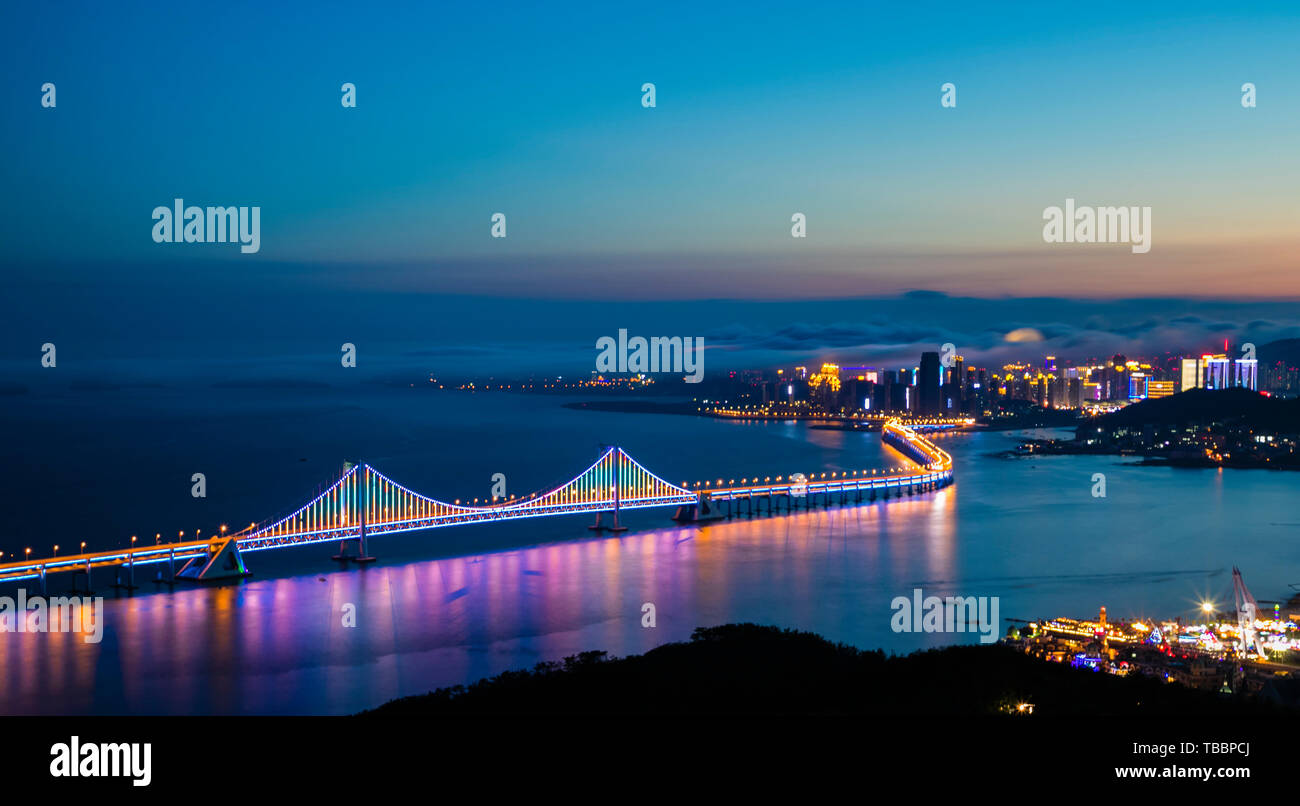 The Dalian cross-sea bridge is also beautiful Stock Photo - Alamy