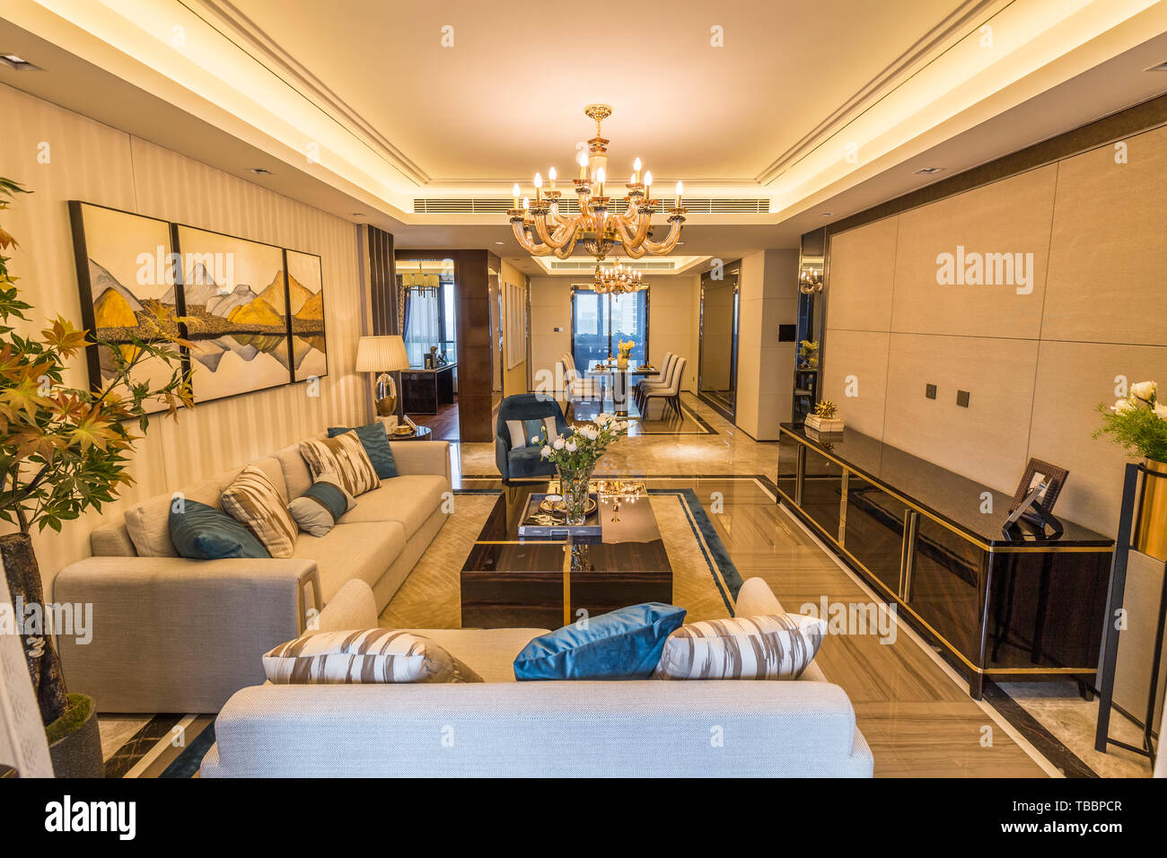 Interior of the model room Stock Photo - Alamy