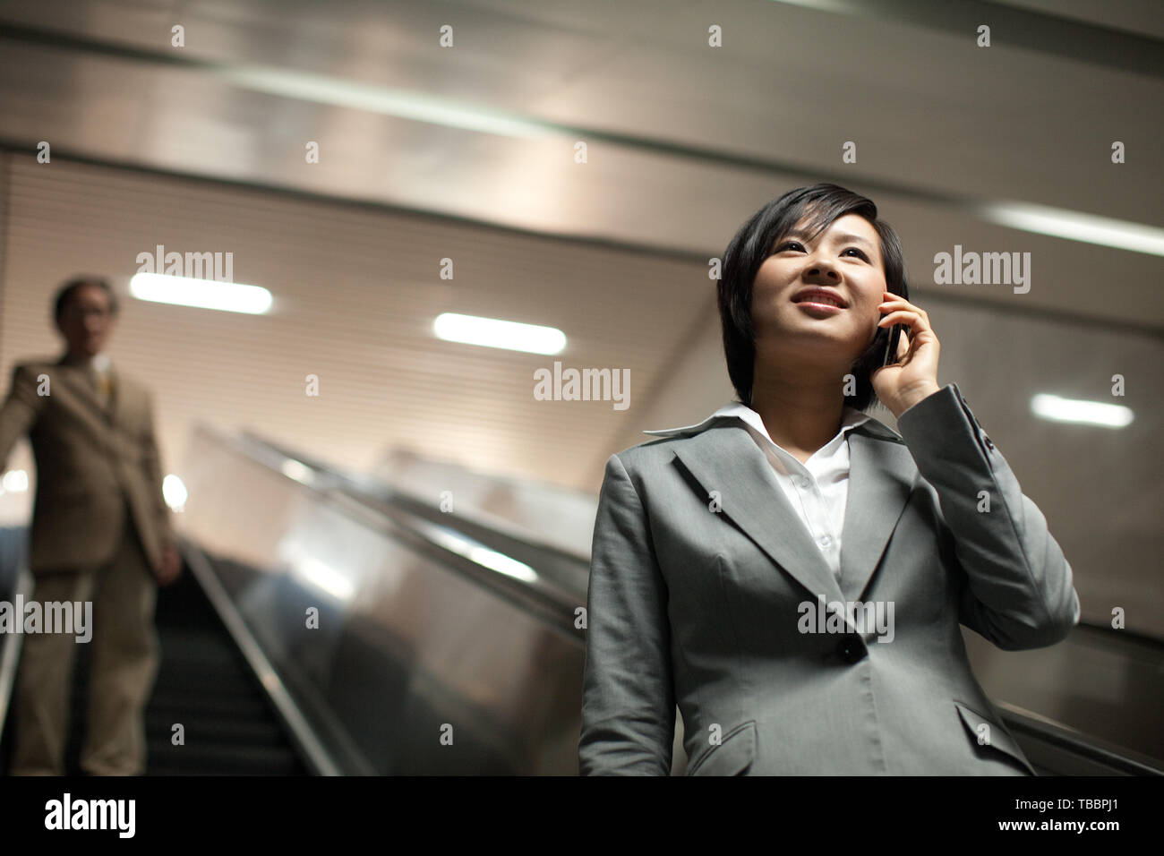 Business people take the subway on their commute to and from work Stock ...