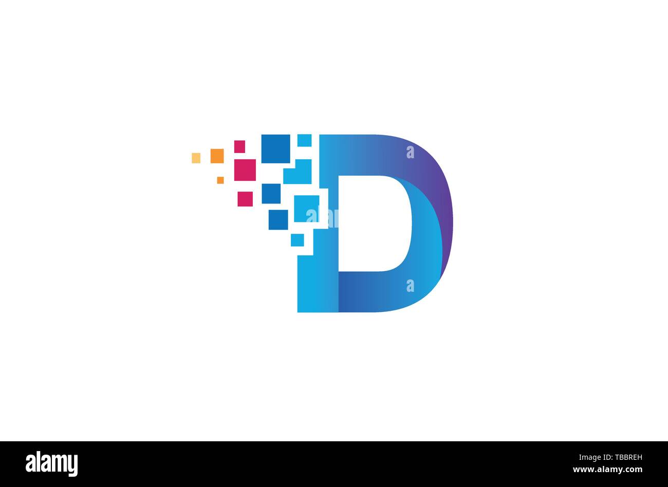 Creative D Letter Pixel Logo Design Symbol Vector Illustration Stock ...