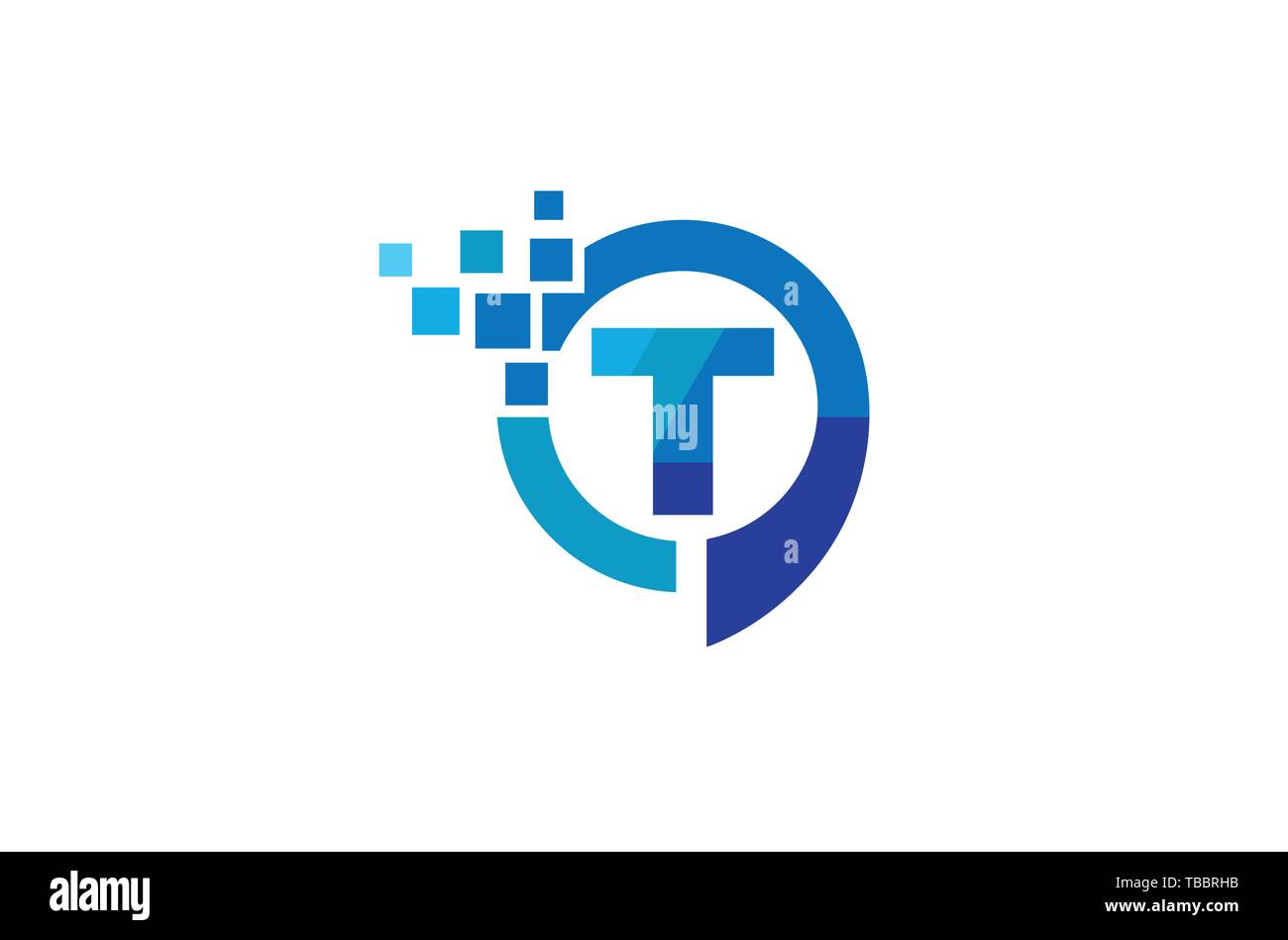 Creative Pixelated T Letter Talk Circle Bubble Logo Design Symbol ...