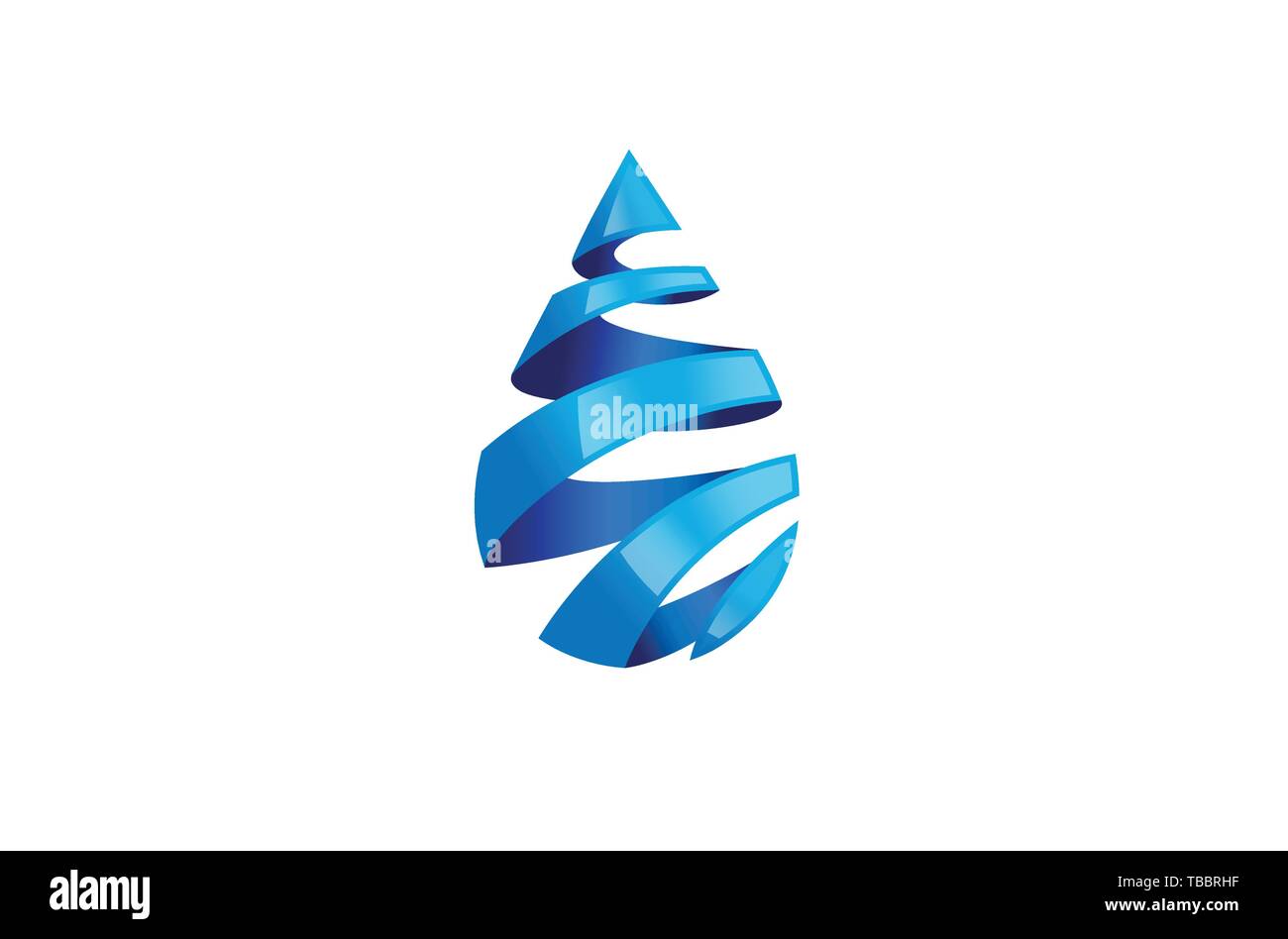 Creative Blue Spiral Droplet Logo Design Symbol Vector Illustration ...