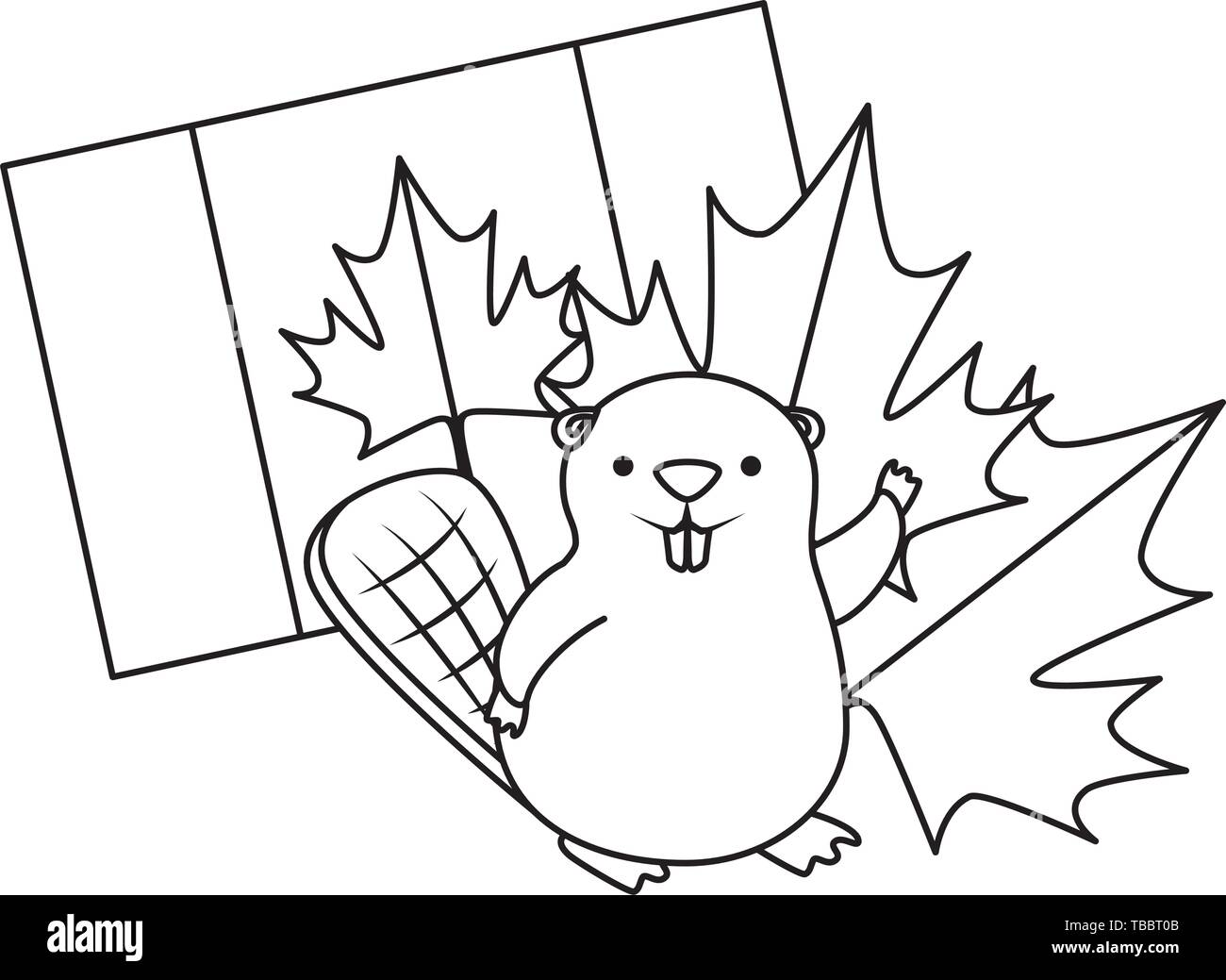 Canada day beaver celebration Black and White Stock Photos & Images - Alamy