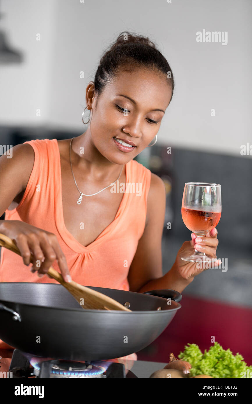 Asian girl chef kitchen hi-res stock photography and images - Alamy