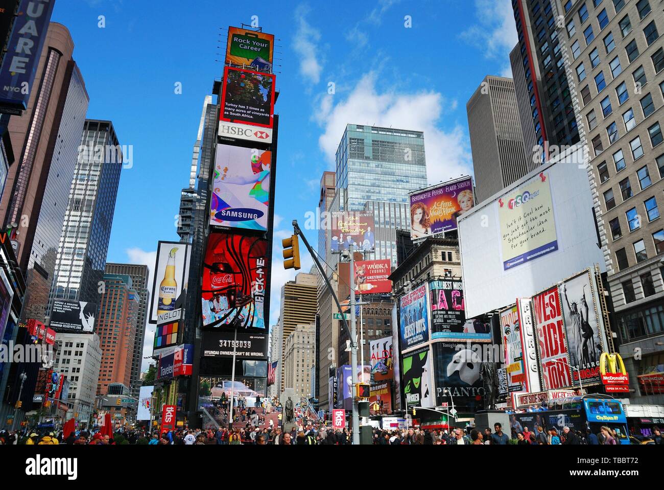 NEW YORK CITY - SEP 5: Times Square, featured with Broadway Theaters ...