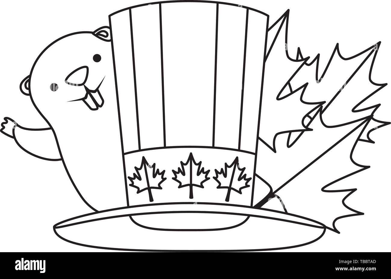 canadian tophat with leaf maple and beaver Stock Vector Image & Art - Alamy
