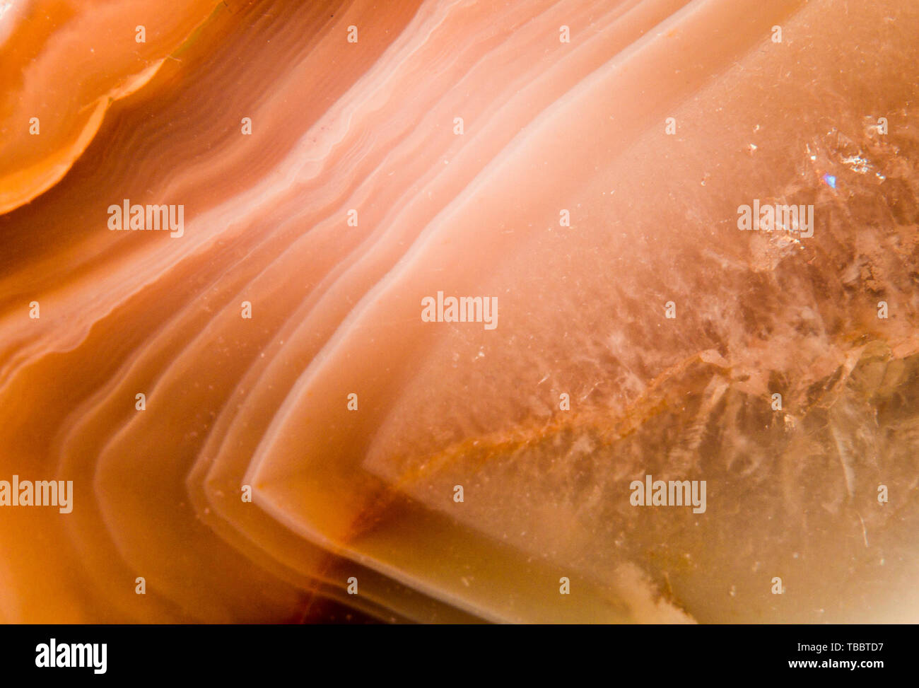 Orange agate cross section. Structure closeup of a precious stone Stock ...