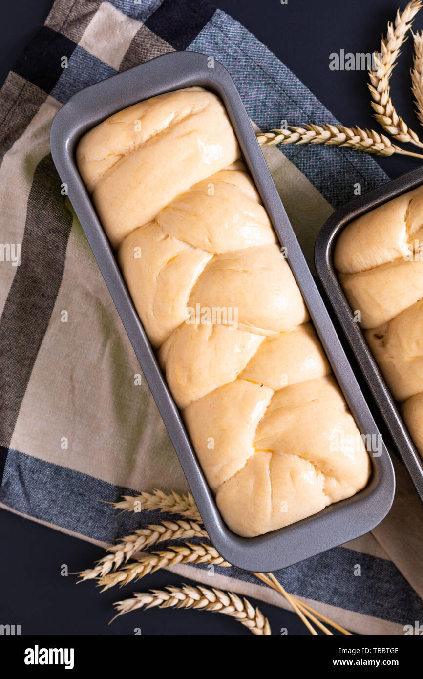 Food bakery concept making bread dought for brioche Braided Bread loaf ...