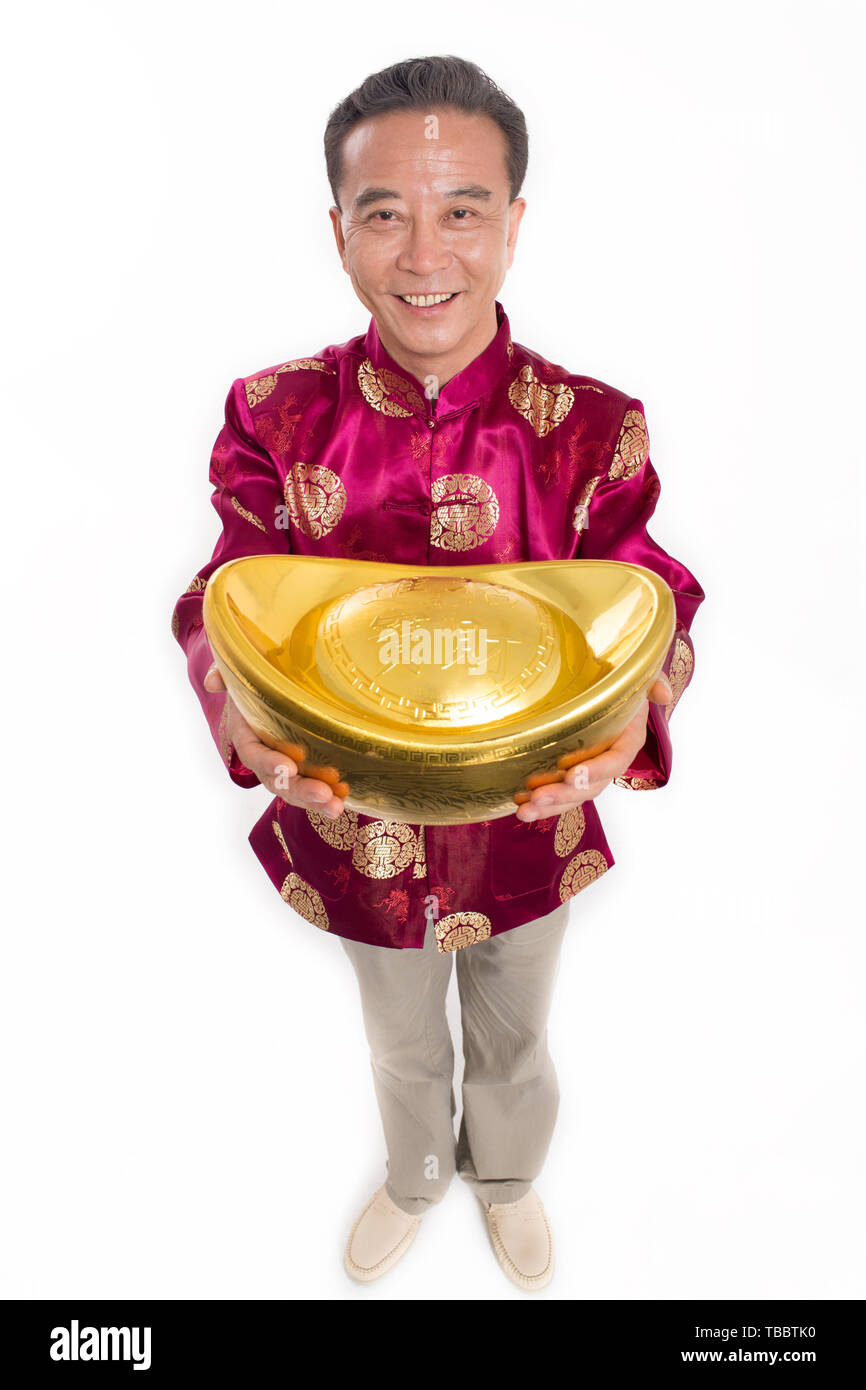 Elderly man holding money Cut Out Stock Images & Pictures - Alamy