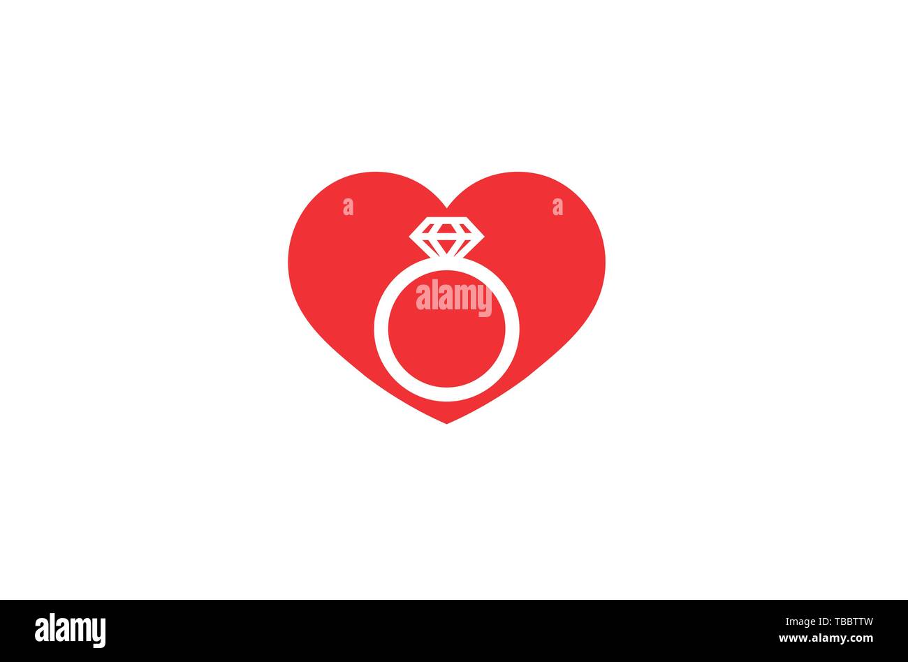 Creative Heart Ring Love Wedding Logo Design Symbol Vector Illustration ...
