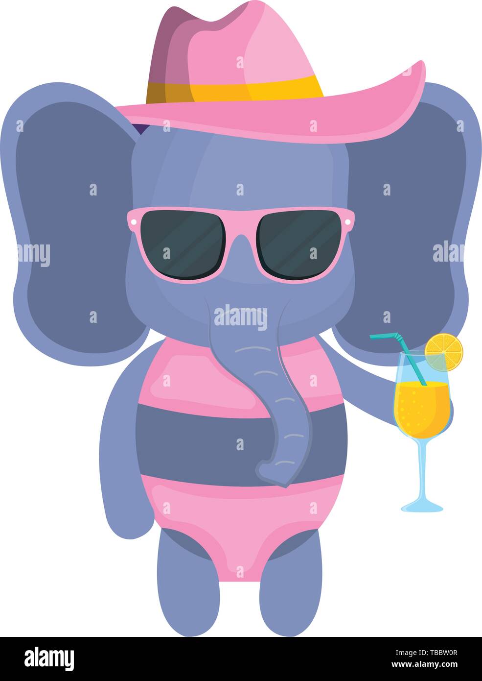 Straw summer hat glasses Stock Vector Images - Alamy