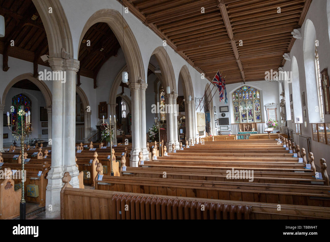 Interior church of Saint Peter and Saint Paul, Aldeburgh, Suffolk ...