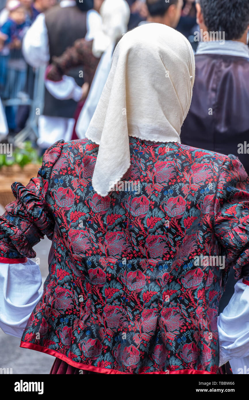Fascinating beauty of the traditional sardinian costumes, still worn in ...